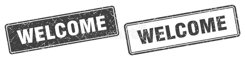 Welcome Stamp Set. Welcome Square Grunge Sign Stock Vector ...