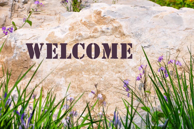 Welcome stone stock photo. Image of message, inspiration - 28252832