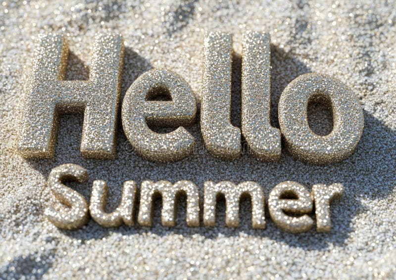 Welcome, Summer Gold Textured Typography Isolated on a White Surface ...