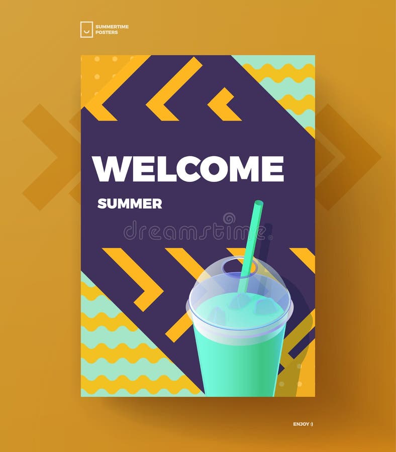 Welcome summer poster stock vector. Illustration of abstract - 91135629