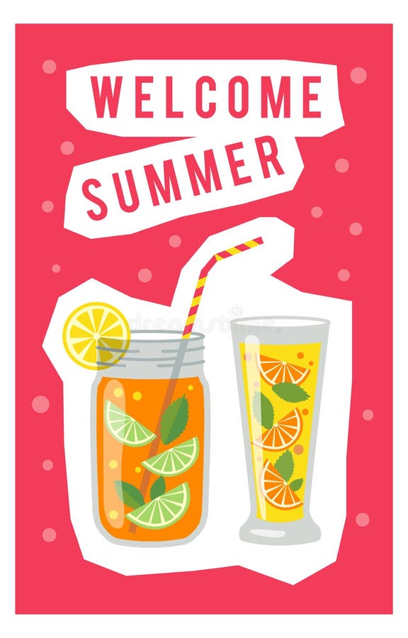 Welcome Summer Poster. Vertical Bright Banner Template Stock Vector ...