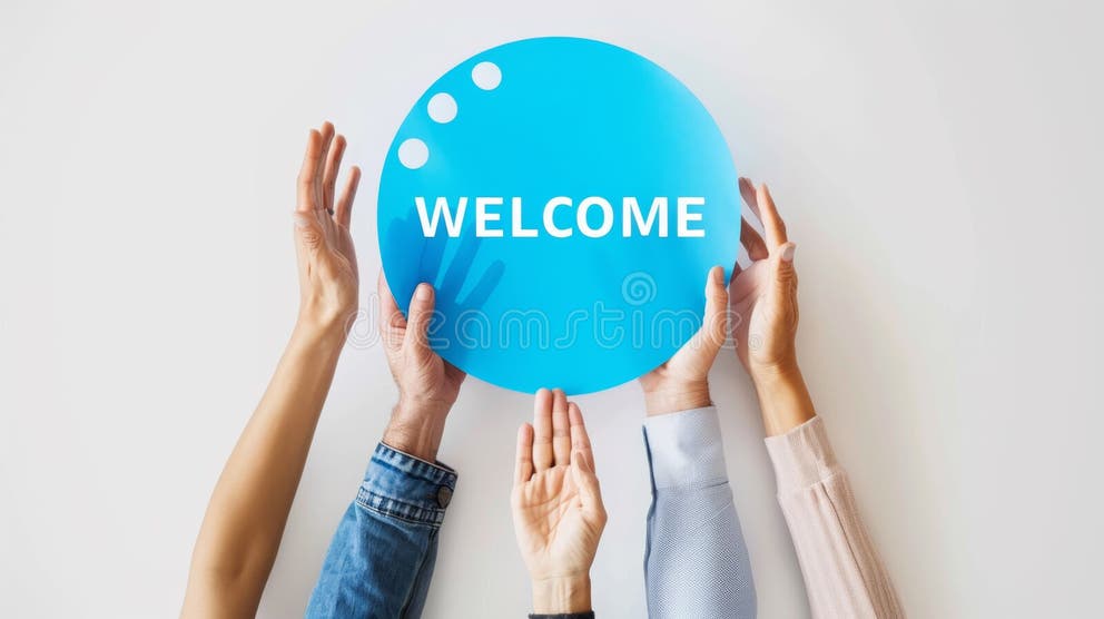 The Welcome Teamwork Sign.AI Generated Image Stock Photo - Image of ...