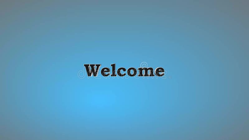 Welcome Text Animation with a Blue Gradient Background. Stock Video - Video of text, website ...