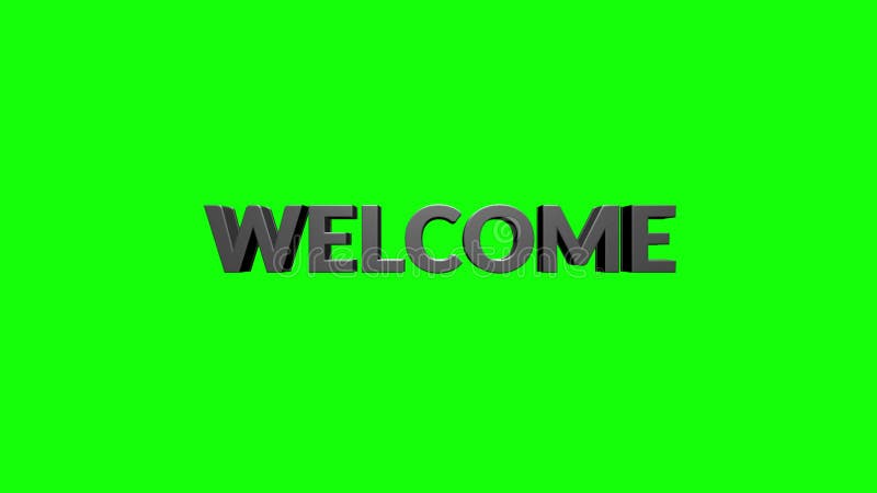 Welcome Text Chroma Key Animation Stock Video - Video of communication ...
