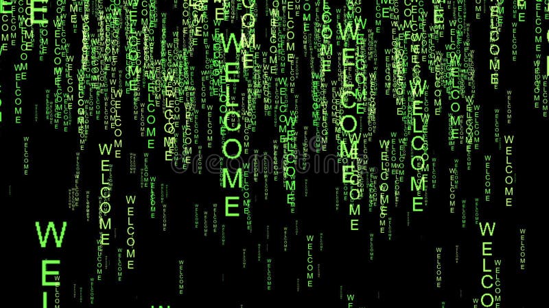 WELCOME Text with Glitch Background Concept for Video Games Screen ...