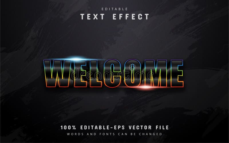 Welcome Text, Colorful Gradient Text Effect Stock Vector - Illustration ...