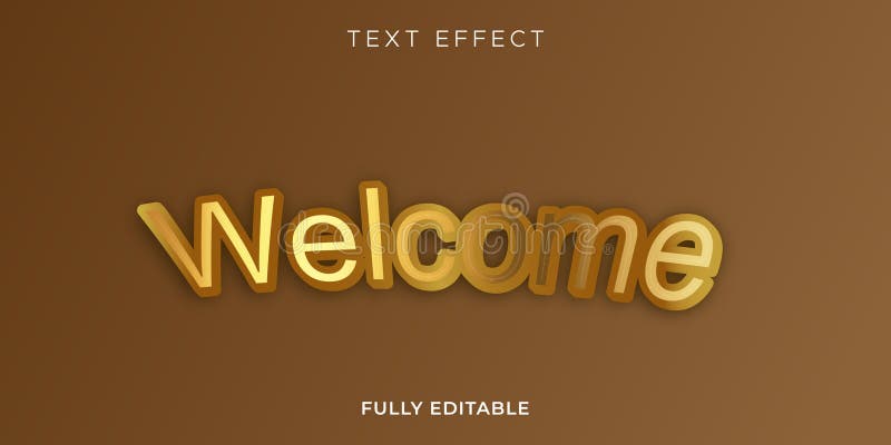 Welcome Text Effect Design Template. it Can Can Change Easily. Vector ...