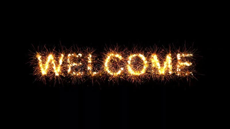 Welcome Text with Firework Effect Festive Intro Animation Stock Video ...