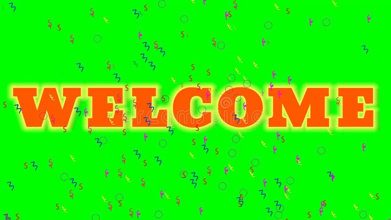 Welcome Text Green Screen Video Stock Footage - Video of striking ...