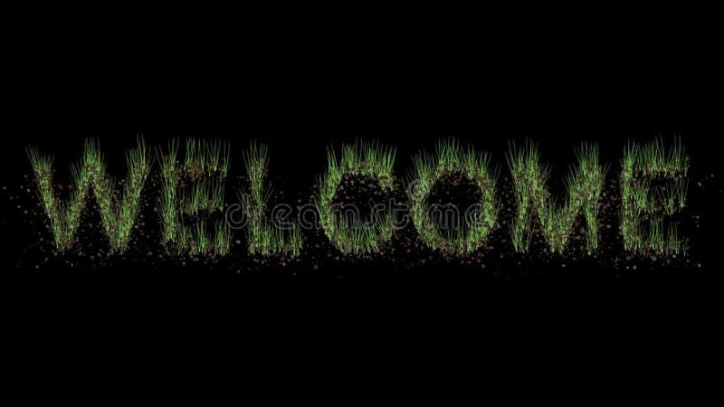 Welcome Text with Growing Grass Effect from Ground on Plain Black Background Stock Video - Video ...
