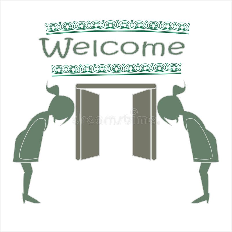 Welcome Text with Ladies Bow Vector Illustration Stock Illustration ...