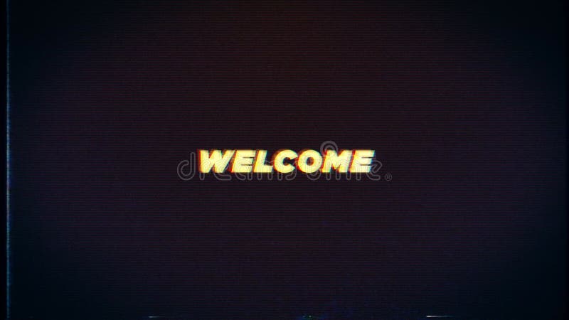 WELCOME Text with Retro Effect and Glitch Background Stock Video ...