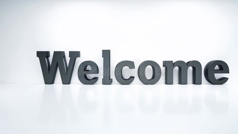 Welcome Text on a White Background with Soft Shadow Effects Creating a ...