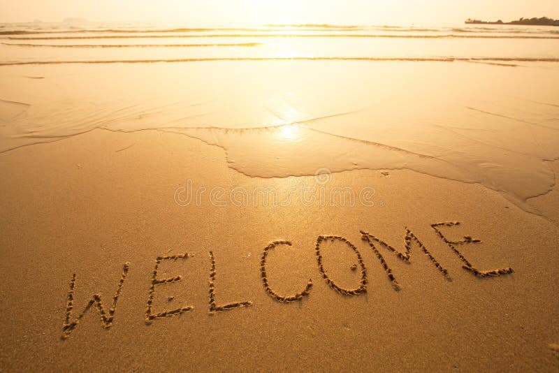 Welcome stock image. Image of paradise, conceptual, handwriting - 6297983