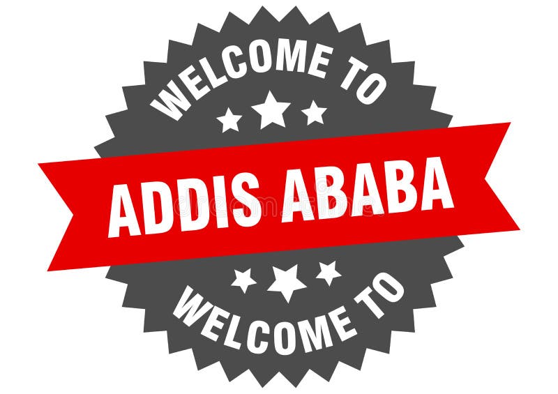 Welcome To Addis Ababa. Welcome To Addis Ababa Isolated Sticker Stock ...