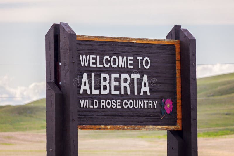 Welcome to Alberta stock photo. Image of tourism, border - 32295112