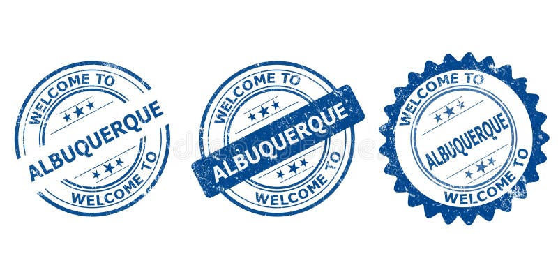 Welcome To Albuquerque Blue Old Stamp Stock Illustration - Illustration ...