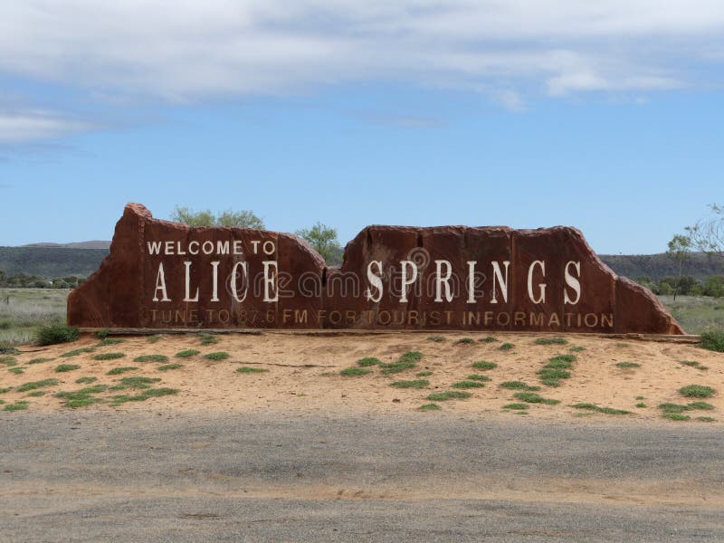 Welcome to Alice Springs stock image. Image of australia - 19193699