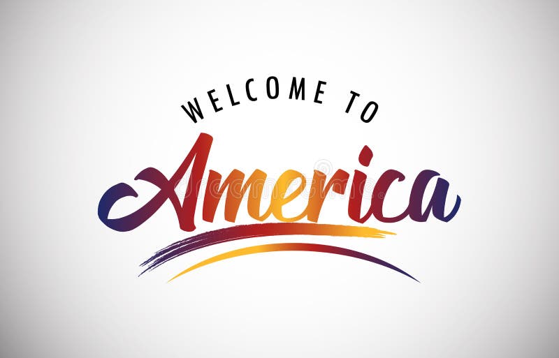 Welcome To America, USA And Welcome To Canada Symbols With Flags Stock ...