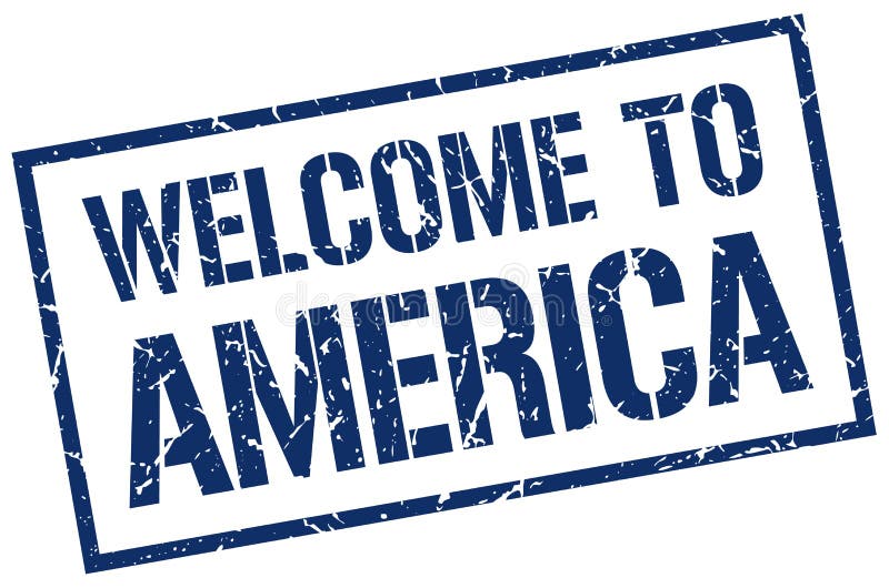 Welcome to America stamp stock vector. Illustration of vector - 99302009
