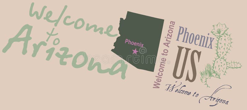 Welcome to Arizona Banner stock vector. Illustration of cactus - 61204160