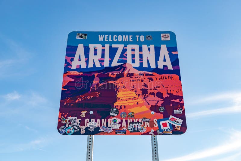 Welcome To Arizona State Sign Editorial Stock Photo - Image of arizona ...