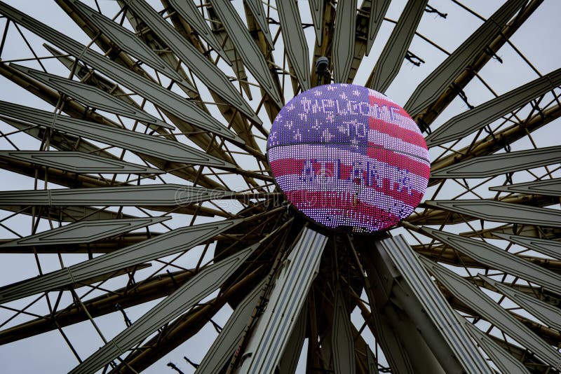 Welcome To Atlanta Sign on the Olmsted Linear Park Stock Image - Image ...