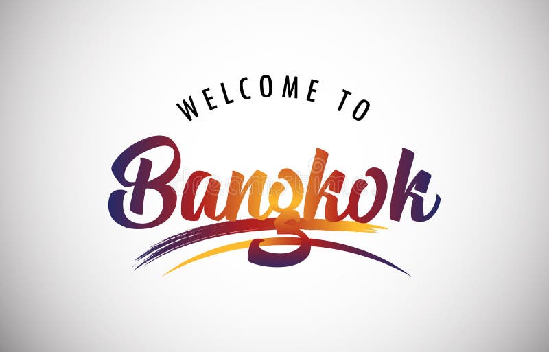Welcome to Bangkok! stock vector. Illustration of banner - 128969731
