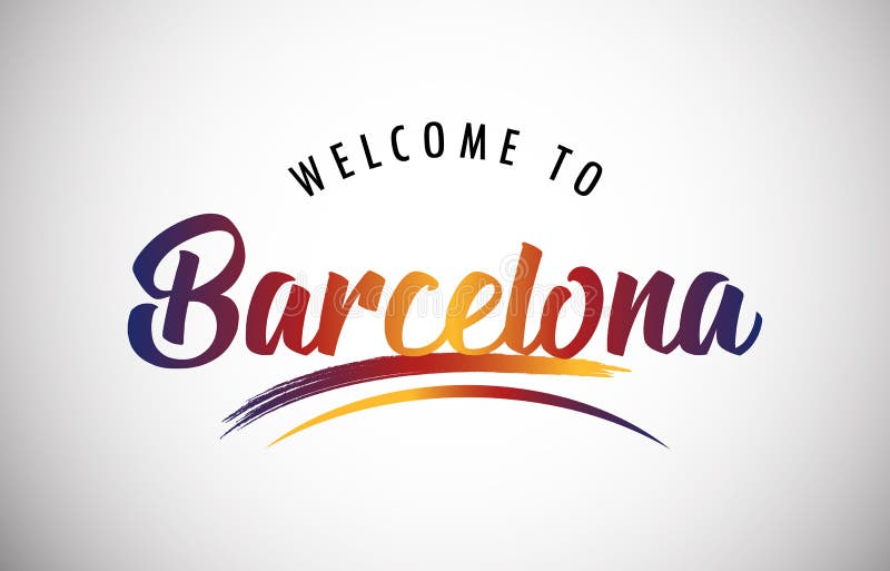 Welcome To Barcelona. Attractions On Map. Stock Vector - Illustration ...