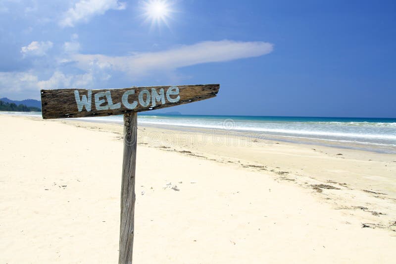 Welcome To the Beach Holiday Stock Photo - Image of beautiful, surf ...
