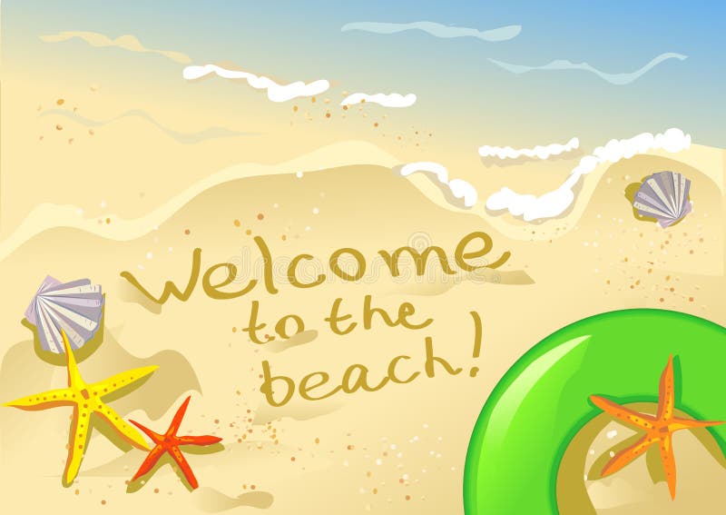 Welcome To the Beach Party Sticker, Octopus and Starfish, Lettering ...