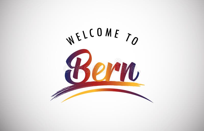 Welcome To Bern Switzerland Card and Letter Design Typography Icon ...