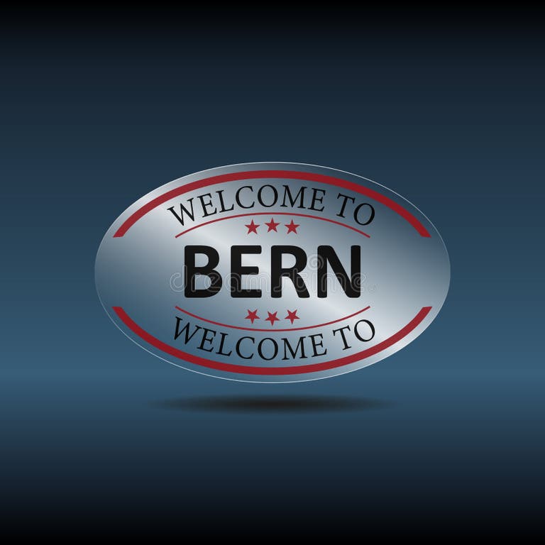Welcome To Bern Switzerland Glass Framework. Vector Illustration. Eps ...