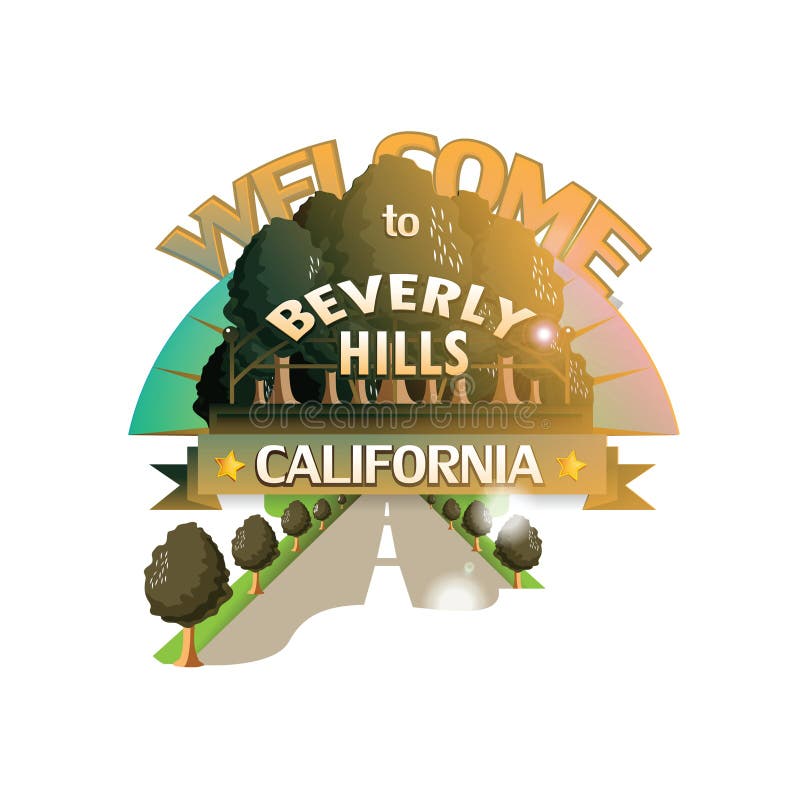 Beverly Hills - Vector Illustration Design For Banner, T Shirt Graphics ...