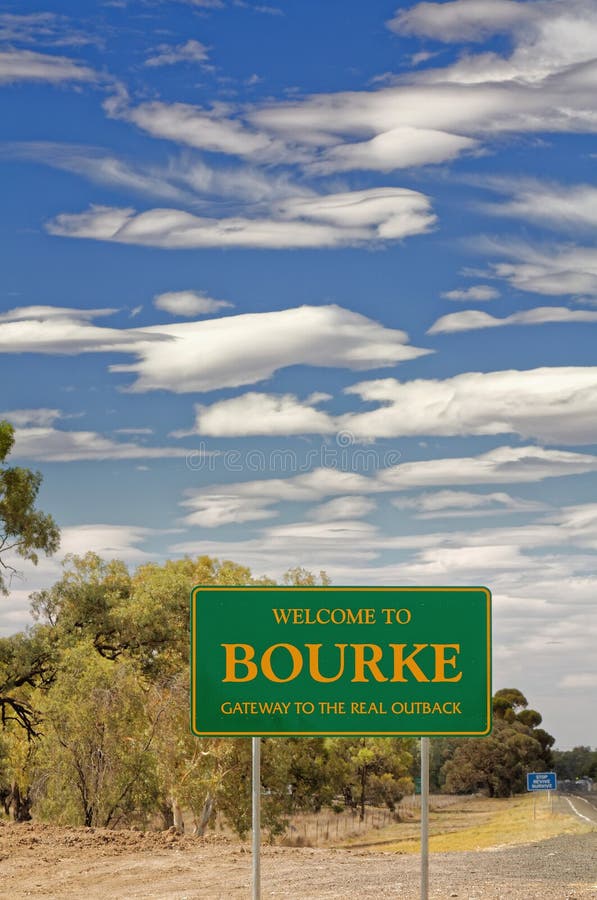 Welcome To Bourke Outback Australia Stock Image - Image of distant ...