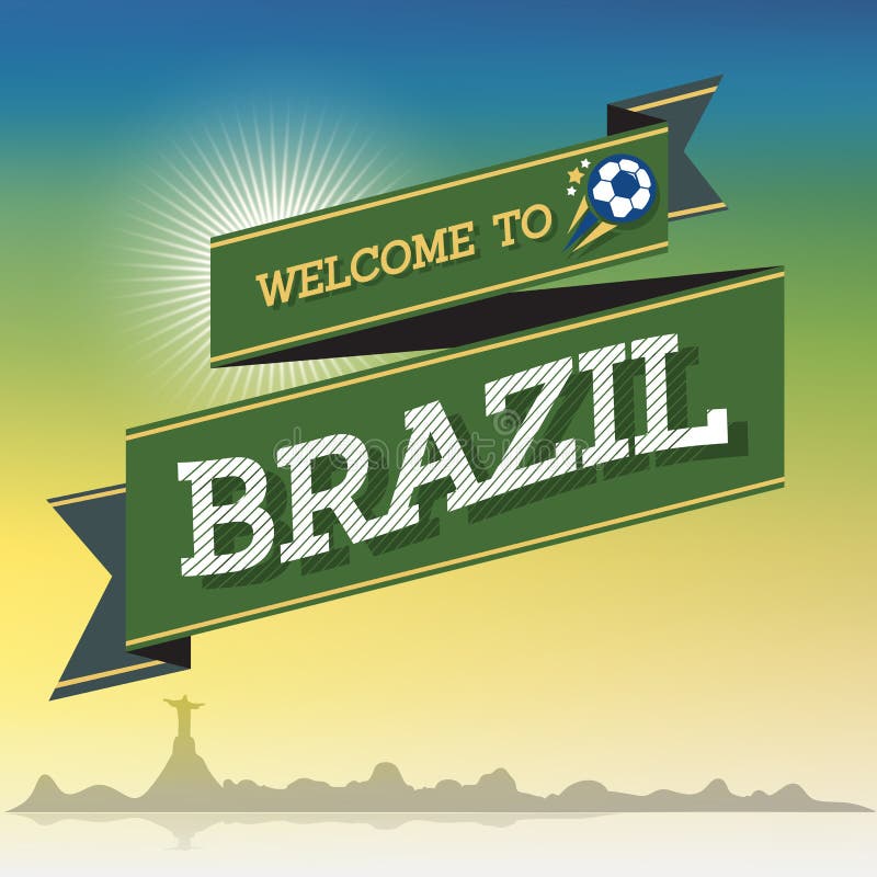 Brazil Symbols on a Poster or Postcard Stock Vector - Illustration of ...