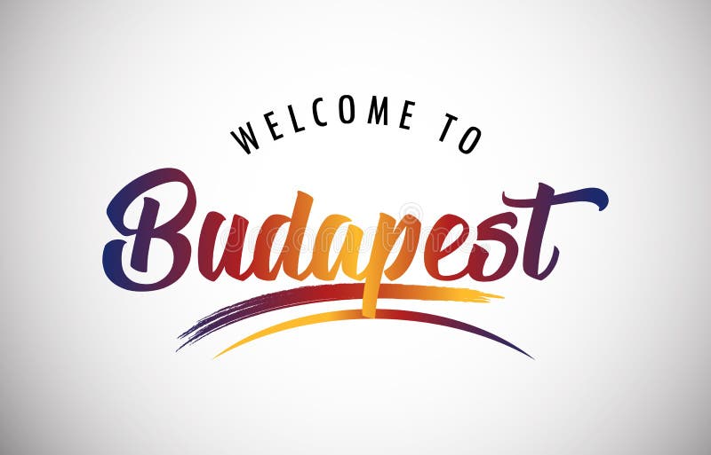 Welcome to Budapest stock vector. Illustration of design - 129179910
