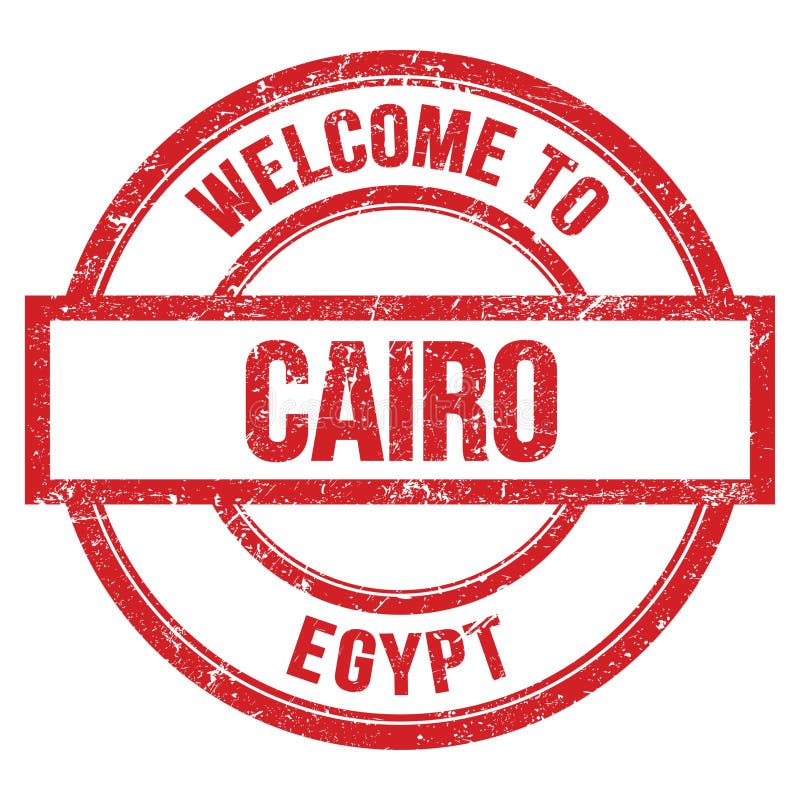 WELCOME TO CAIRO - EGYPT, Words Written on Light Blue Stamp Stock ...