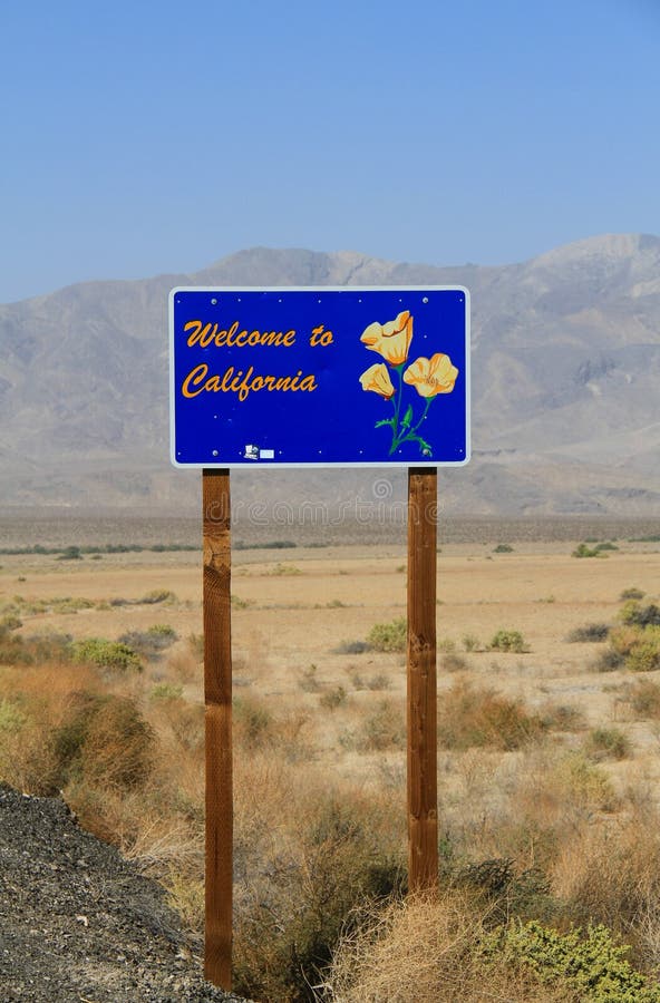Welcome To California Sign. Stock Image - Image of color, square: 2042283