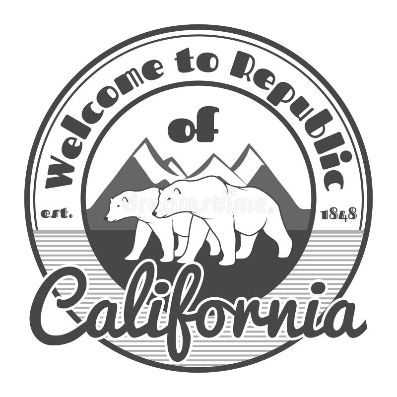 Welcome to California stock illustration. Illustration of stamp - 51332336