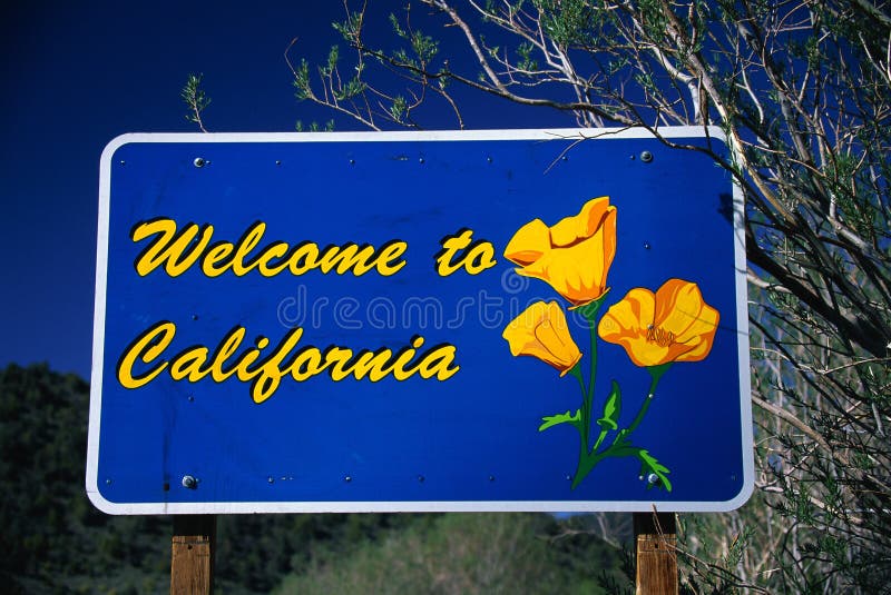 Welcome To California Sign. Stock Image - Image of color, square: 2042283