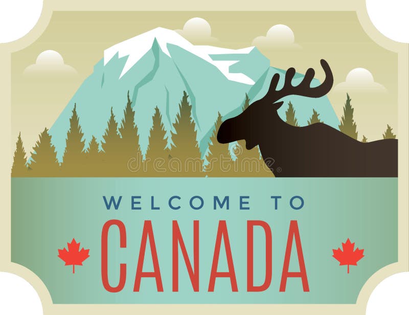 Welcome To Canada Label Design Stock Vector - Illustration of design ...