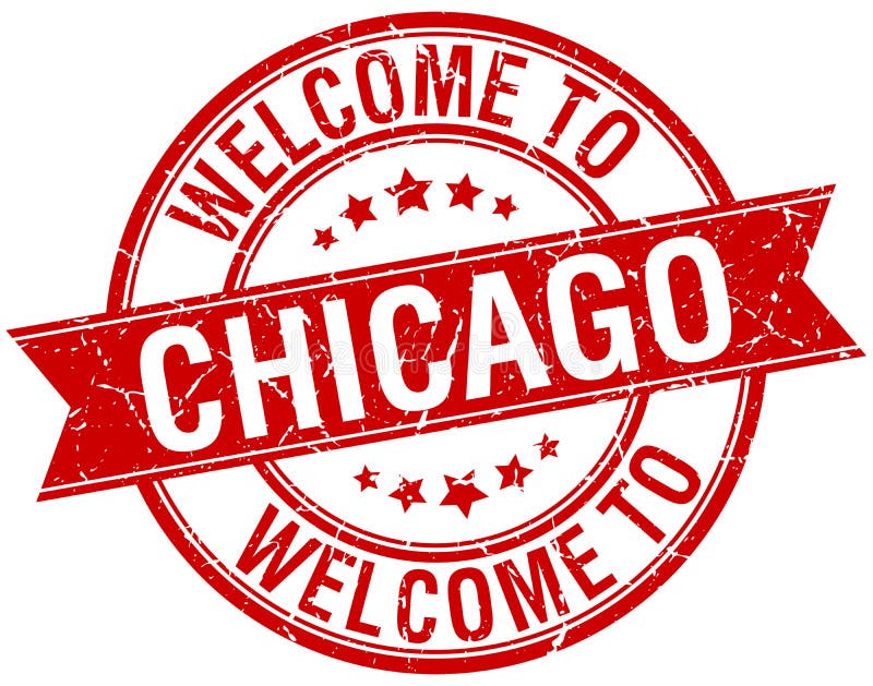Welcome To Chicago Text Sign Illustration Stock Illustration ...