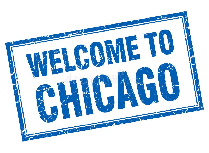 Welcome to Chicago stamp stock vector. Illustration of sticker - 124938780