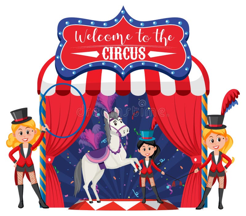 Welcome To the Circus Banner with Magician Performance Stock Vector ...