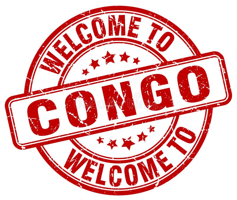 Welcome To Congo Round Vintage Stamp Stock Vector - Illustration of ...