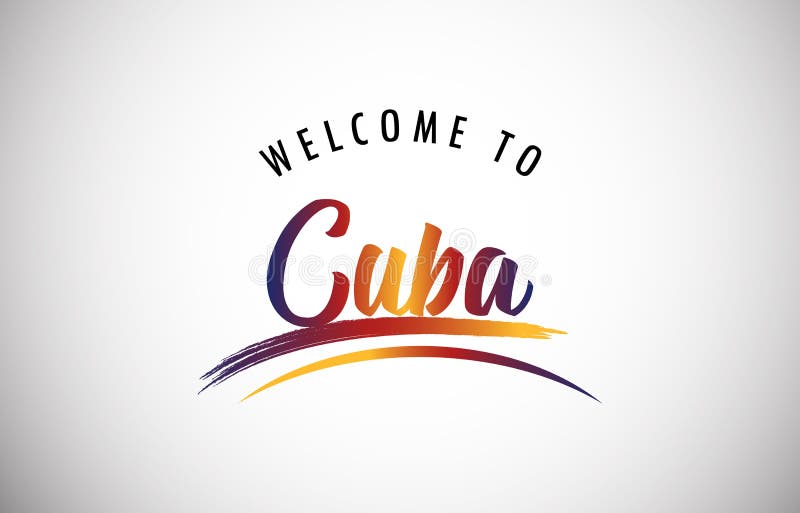 Welcome To Cuba Country Flag Logo Card Banner Design Poster Stock ...