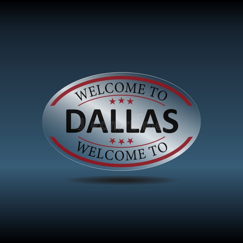 Welcome To Dallas on Blue, Vector Illustration Logo Padge Stock Vector ...