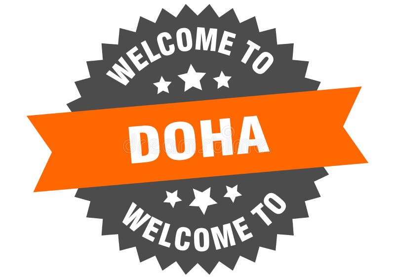 Welcome To Doha. Welcome To Doha Isolated Sticker Stock Vector ...