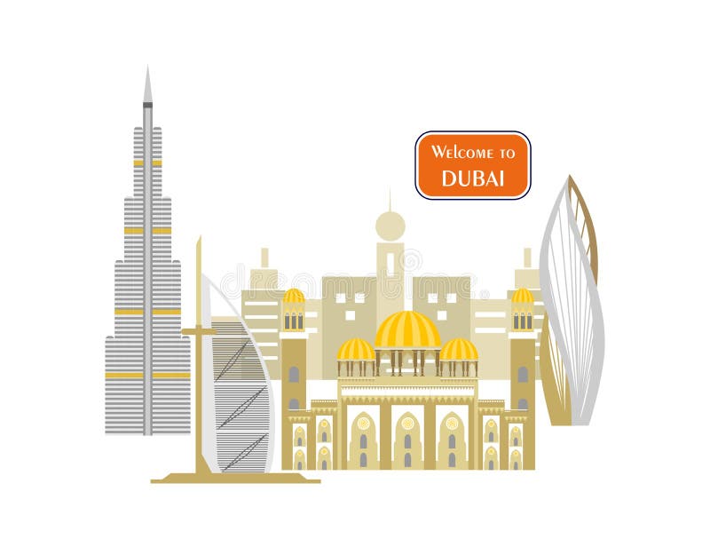 Welcome to dubai stock vector. Illustration of muslims - 95910589